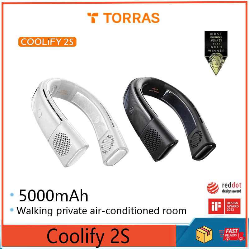 Torras Coolify 2s พัดลมระบายความร้อน แบบคล้องคอ ไร้ใบพัด 5000mAh พกพาง่าย ชาร์จ USB | Shopee ...