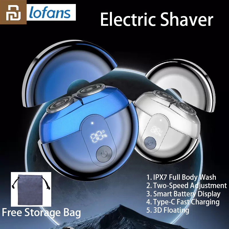 Xiaomi Lofans electric shaver เครื่องโกนหนวดไฟฟ้า แบบพกพา ขนาดเล็ก ชาร์จไฟได้ IPX7 กันน้ํา ชาร์จ ...