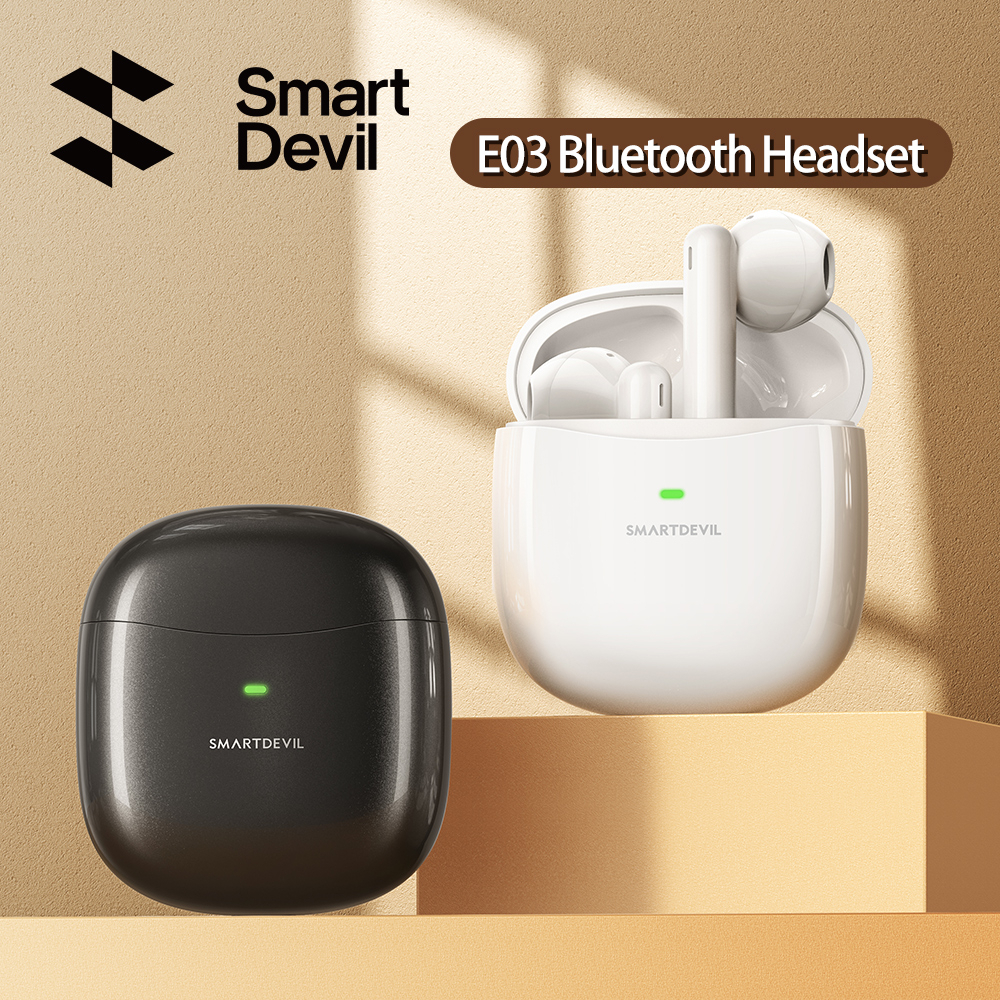 Smartdevil หูฟังบลูทูธไร้สาย E03 ตัดเสียงรบกวน ควบคุมด้วยการสัมผัส อายุการใช้งานแบตเตอรี่ยาวนาน ...