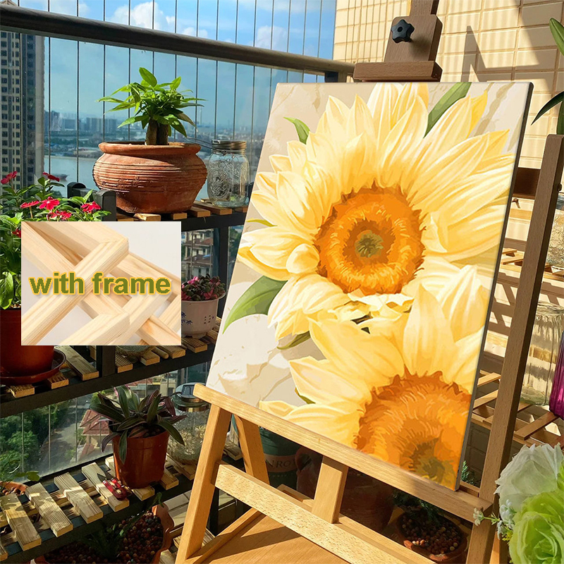 orfon [มีเฟรม] ระบายสีตามตัวเลข ของขวัญ diy สำหรับตกแต่งบ้าน ขนาด 50X40 ซม. ภาพวาด ระบายสีตาม ...