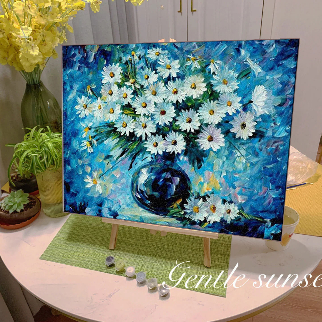 orfon [มีเฟรม] ระบายสีตามตัวเลข ของขวัญ diy สำหรับตกแต่งบ้าน ขนาด 50X40 ซม. ภาพวาด ระบายสีตาม ...