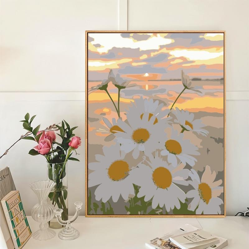 orfon [มีเฟรม] ระบายสีตามตัวเลข ของขวัญ diy สำหรับตกแต่งบ้าน ขนาด 50X40 ซม. ภาพวาด ระบายสีตาม ...