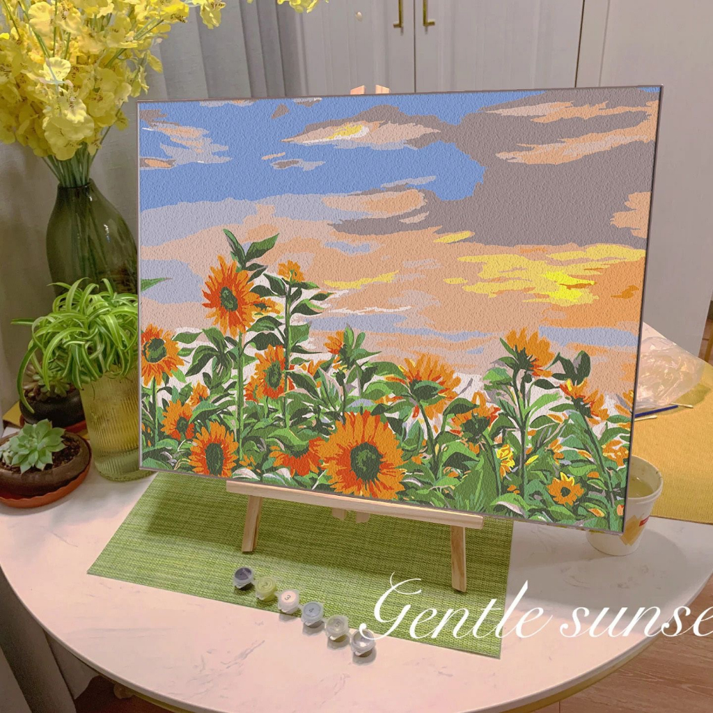 orfon [มีเฟรม] ระบายสีตามตัวเลข ของขวัญ diy สำหรับตกแต่งบ้าน ขนาด 50X40 ซม. ภาพวาด ระบายสีตาม ...