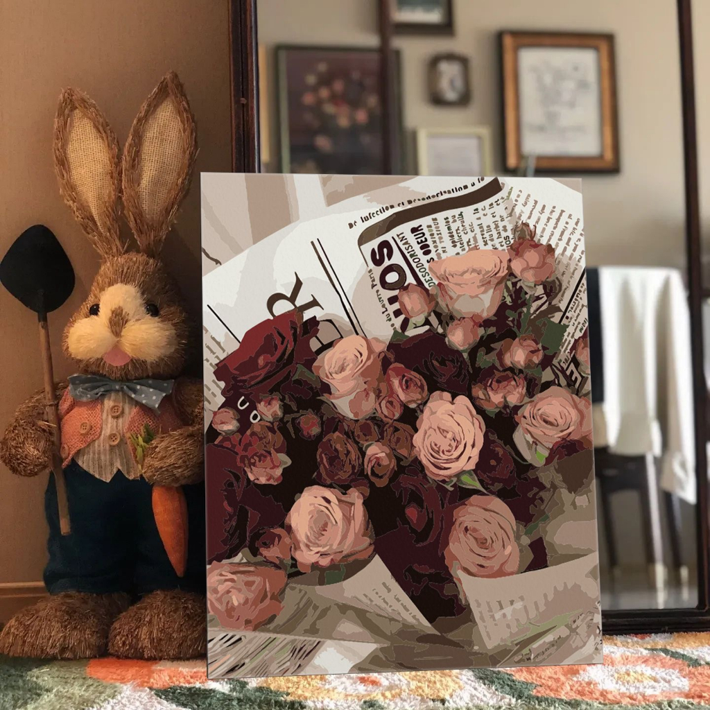 orfon [มีเฟรม] ระบายสีตามตัวเลข ของขวัญ diy สำหรับตกแต่งบ้าน ขนาด 50X40 ซม. ภาพวาด ระบายสีตาม ...