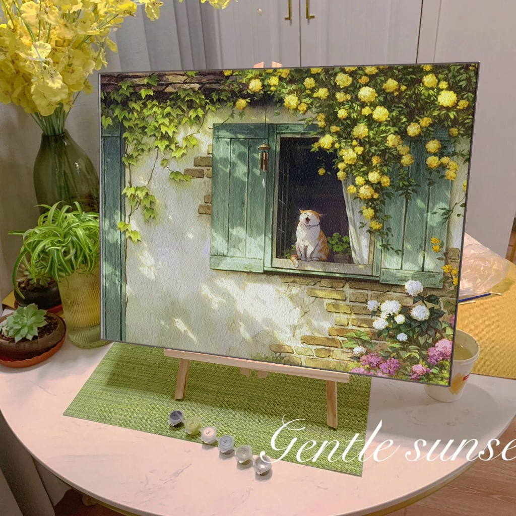 orfon [มีเฟรม] ระบายสีตามตัวเลข ของขวัญ diy สำหรับตกแต่งบ้าน ขนาด 50X40 ซม. ภาพวาด ระบายสีตาม ...