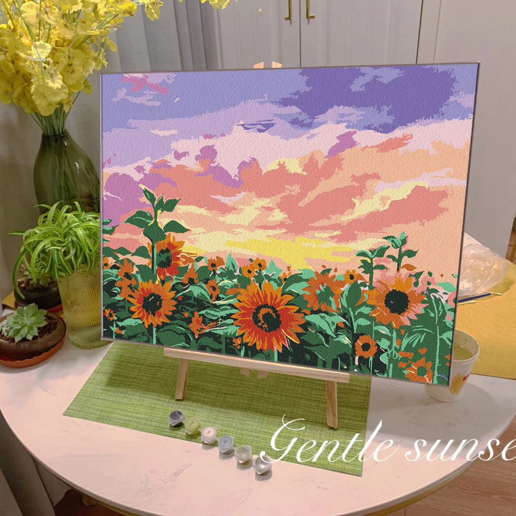 orfon [มีเฟรม] ระบายสีตามตัวเลข ของขวัญ diy สำหรับตกแต่งบ้าน ขนาด 50X40 ซม. ภาพวาด ระบายสีตาม ...