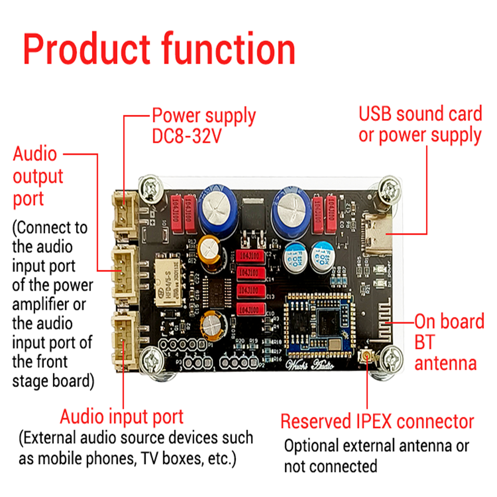 Diymore ZK-QCC Qualcomm QCC5125 QCC3034 บอร์ดถอดรหัสบลูทูธ 5.1 APTX ...
