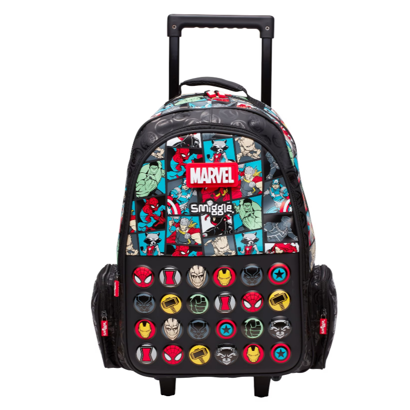 Smiggle Marvel กระเป๋าเป้สะพายหลัง พร้อมล้อเลื่อน มีไฟสว่าง | Shopee ...