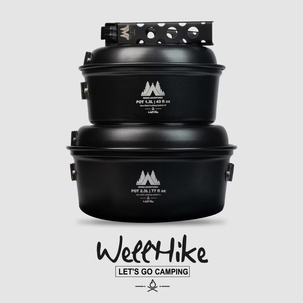 Wellhike ชุดเครื่องครัว กระทะปิกนิก ไม่ติดกระทะ แบบพกพา สําหรับตั้งแคมป์ ผัดซุป 4 ชิ้น | Shopee ...