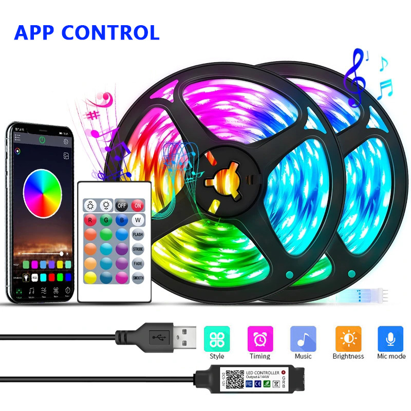 แถบไฟแบ็คไลท์ไดโอด Led 5V RGB USB 5 V PC TV 2835 1 เมตร 2 เมตร 3 เมตร 4 เมตร 5 เมตร 5V | Shopee ...