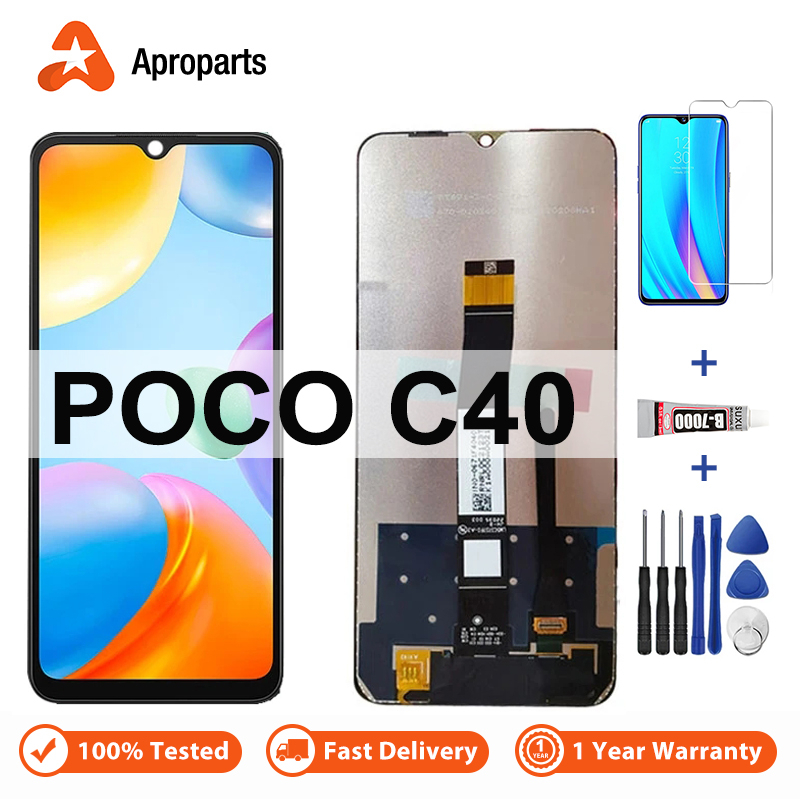 ของแท้ สําหรับ Xiaomi POCO C40 220333Qpg หน้าจอสัมผัส LCD ดิจิไทเซอร์ ...