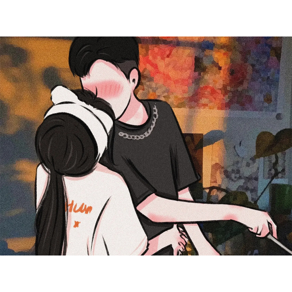 orfon คู่รัก ระบายสีตามตัวเลข diy ภาพระบายสีตามตัวเลข 30x40 ของขวัญ | Shopee Thailand