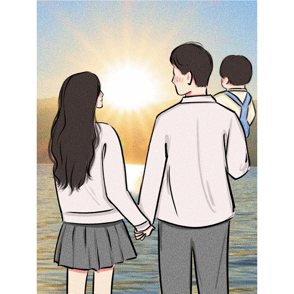 orfon คู่รัก ระบายสีตามตัวเลข diy ภาพระบายสีตามตัวเลข 30x40 ของขวัญ | Shopee Thailand