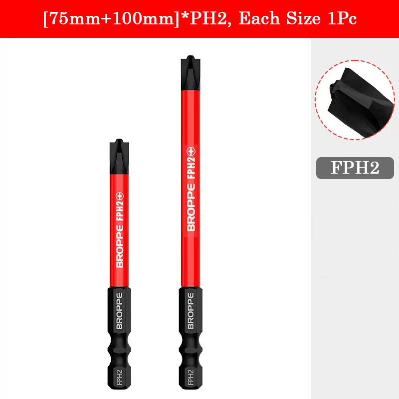 FPH1 FPH2 FPH3 Cross & Slotted ไขควงบิตสําหรับช่างไฟฟ้า,ปลายผสม ...
