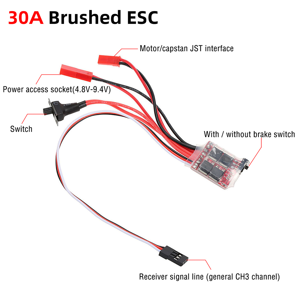 Esc 30A Esc มอเตอร์ความเร็ว Rc Esc 2KHz สําหรับฟอร์วาร์ดแปรงเบรค ...
