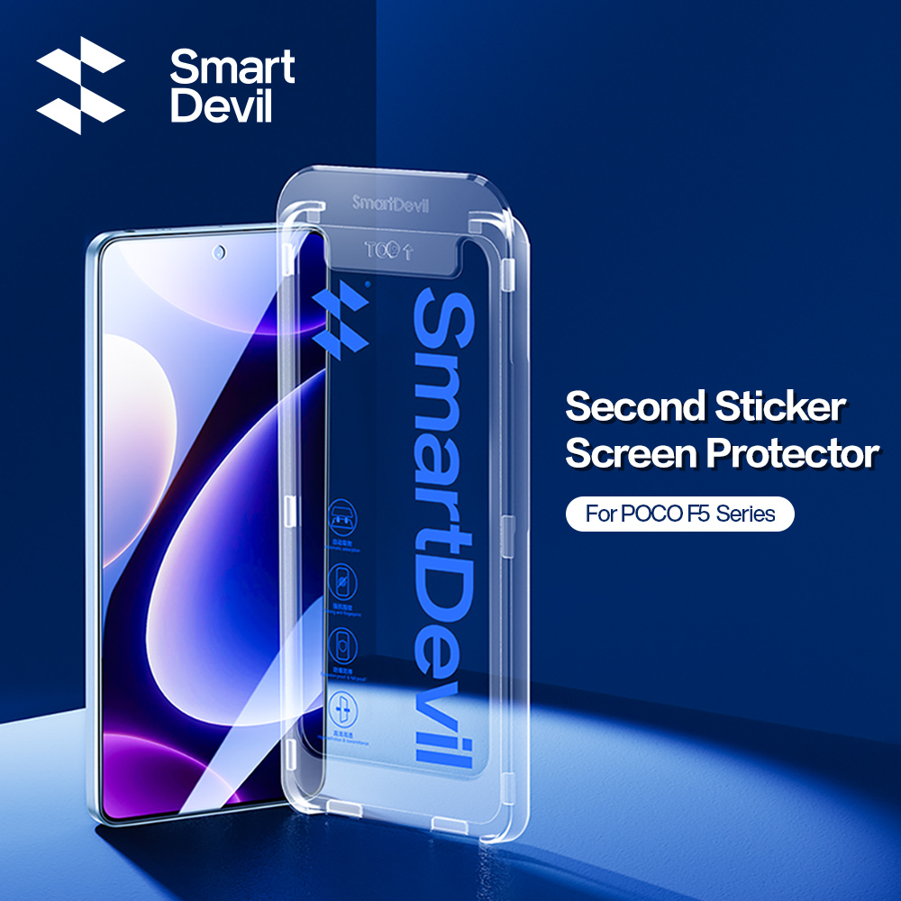 SmartDevil สติกเกอร์กระจกนิรภัย แบบเต็มจอ ไม่มีขอบขาว สําหรับ POCO F5 POCO F5 Pro Redmi note 12 ...