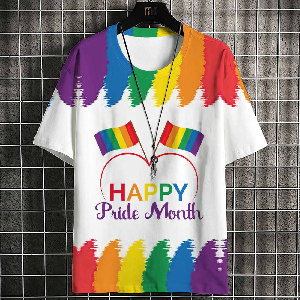 Pride Month Rainbow รูปแบบการพิมพ ์ LGBT Unisex เสื ้ อใหม ่ อินเทรนด ์ ...