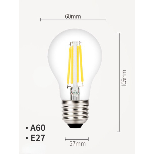 หลอดไฟ LED C35 A60 ST64 G80 G95 E14 E27 2W 4W 6W 8W สไตล์วินเทจ (สีวอร์มไวท์) | Shopee Thailand