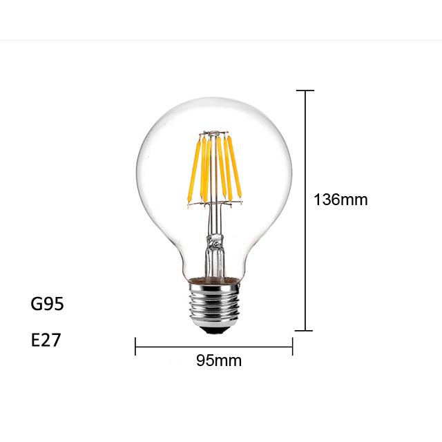 หลอดไฟ LED C35 A60 ST64 G80 G95 E14 E27 2W 4W 6W 8W สไตล์วินเทจ (สีวอร์มไวท์) | Shopee Thailand