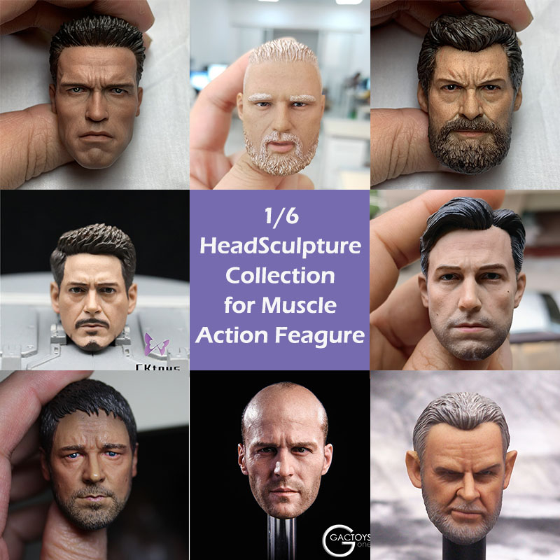 หัวแกะสลัก สเกล 1:6 สําหรับตุ๊กตา 12 นิ้ว Arnold +Logan Hugh Jackman ...
