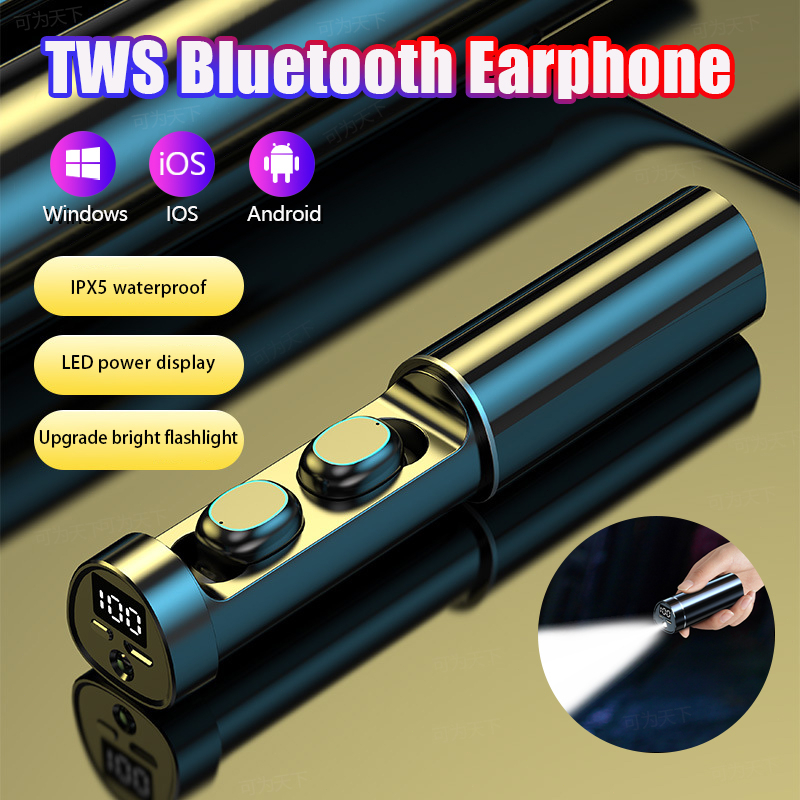 N21 pro TWS ชุดหูฟังบลูทูธไร้สาย พร้อมไมโครโฟน และไฟฉาย พร้อมจอแสดงผล ...