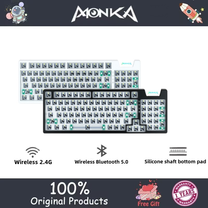 Monka ae98 ชุดคีย์บอร์ดไร้สาย RGB สําหรับคอมพิวเตอร์ | Shopee Thailand