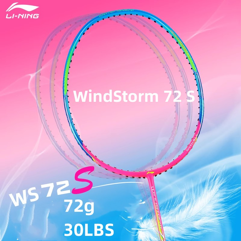 Li Ning WindStorm 72 S (6U) ไม้แบดมินตัน คาร์บอนไฟเบอร์ สีฟ้า สีชมพู ...