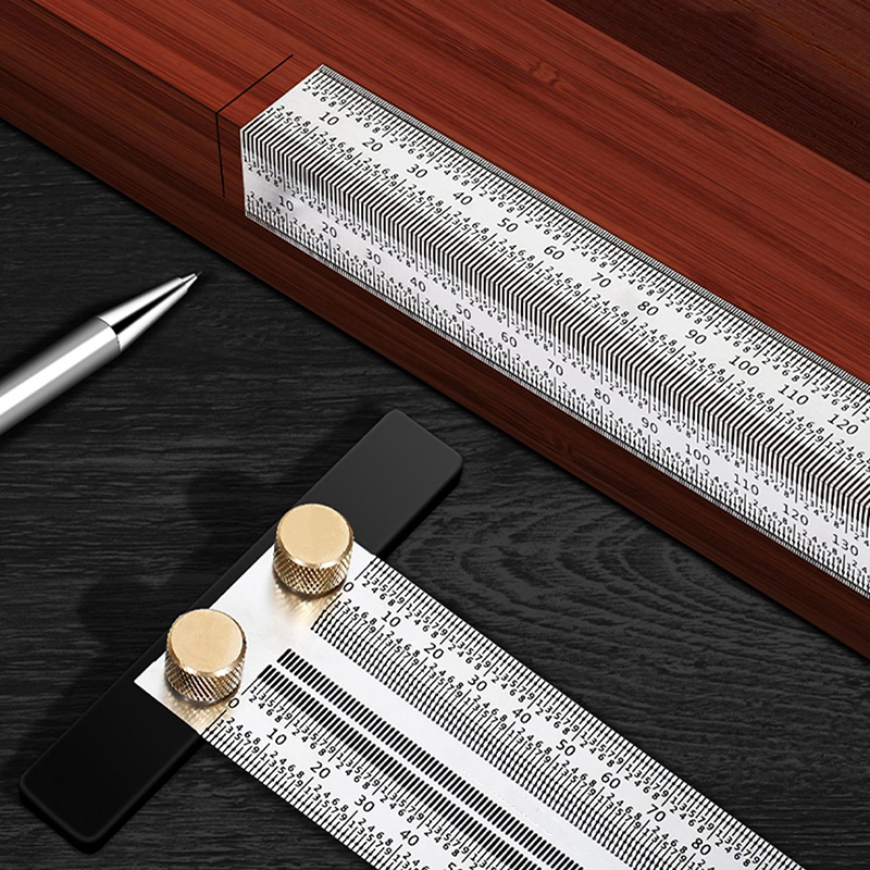 Woodworking Marking T-Type Scale Ruler Hole Scribing Marking Ruler ...