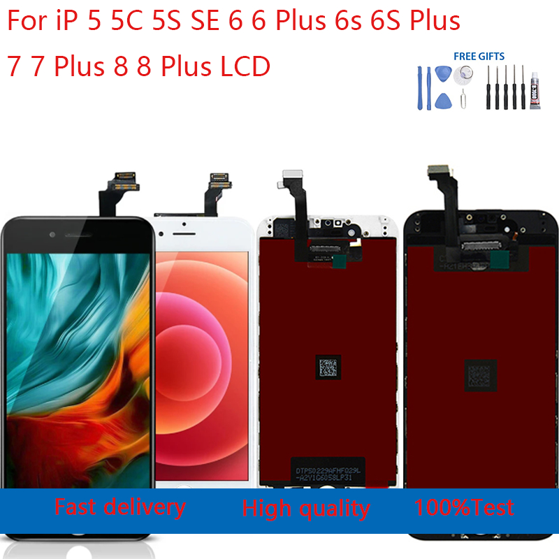 อะไหล่หน้าจอ LCD สําหรับ iP 5 5C 5S SE 6 6 Plus 6S 6S Plus 7 7 Plus 8 8 ...
