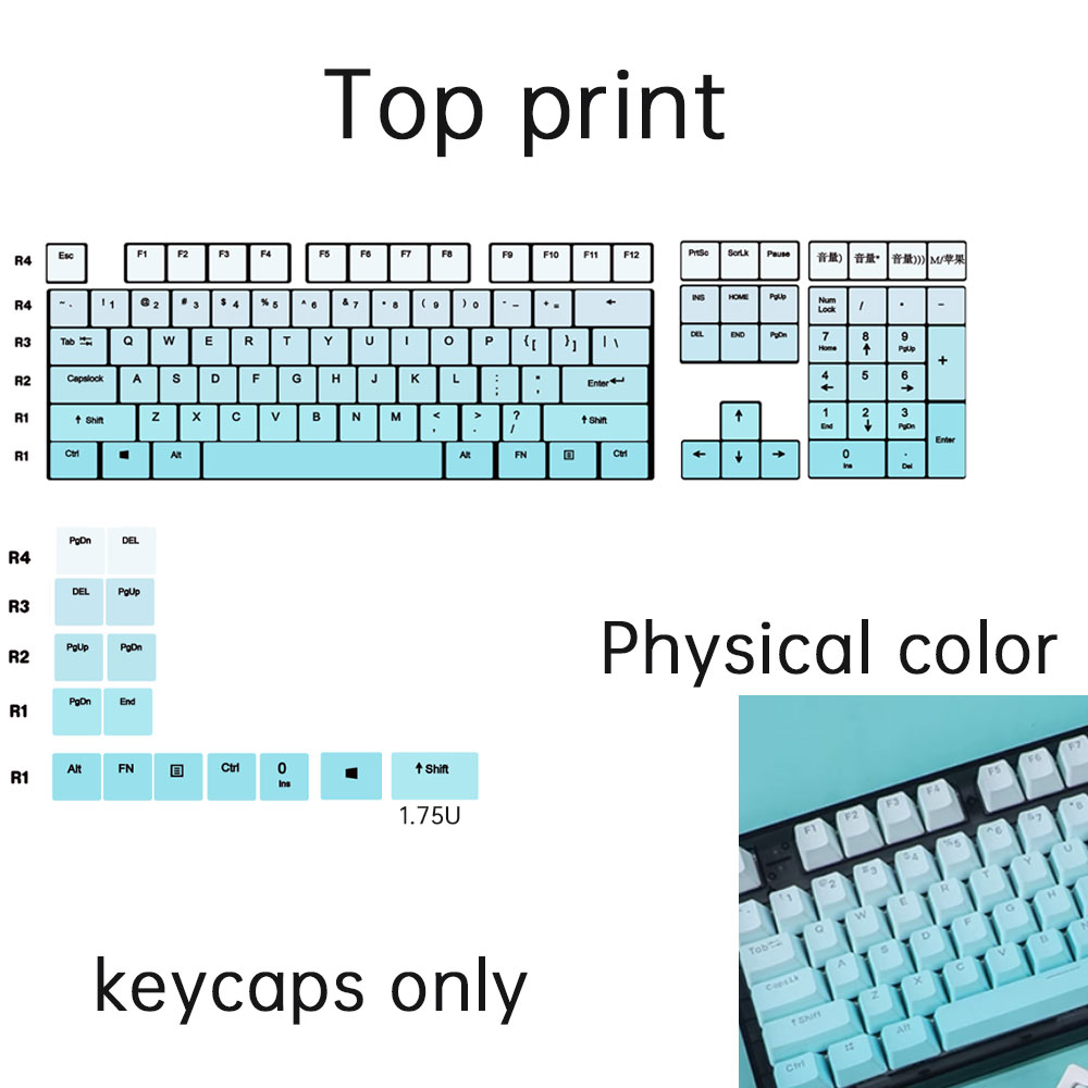【JKDK】polar day PBT keycap translucent OEM profile gray and white ...