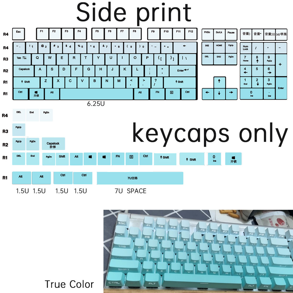 【JKDK】polar day PBT keycap translucent OEM profile gray and white ...