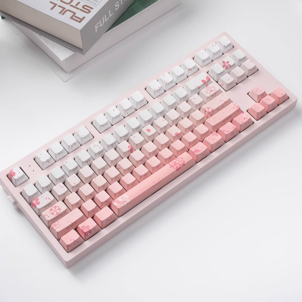 【JKDK】falling flowers PBT keycaps font transmits light OEM profile ...