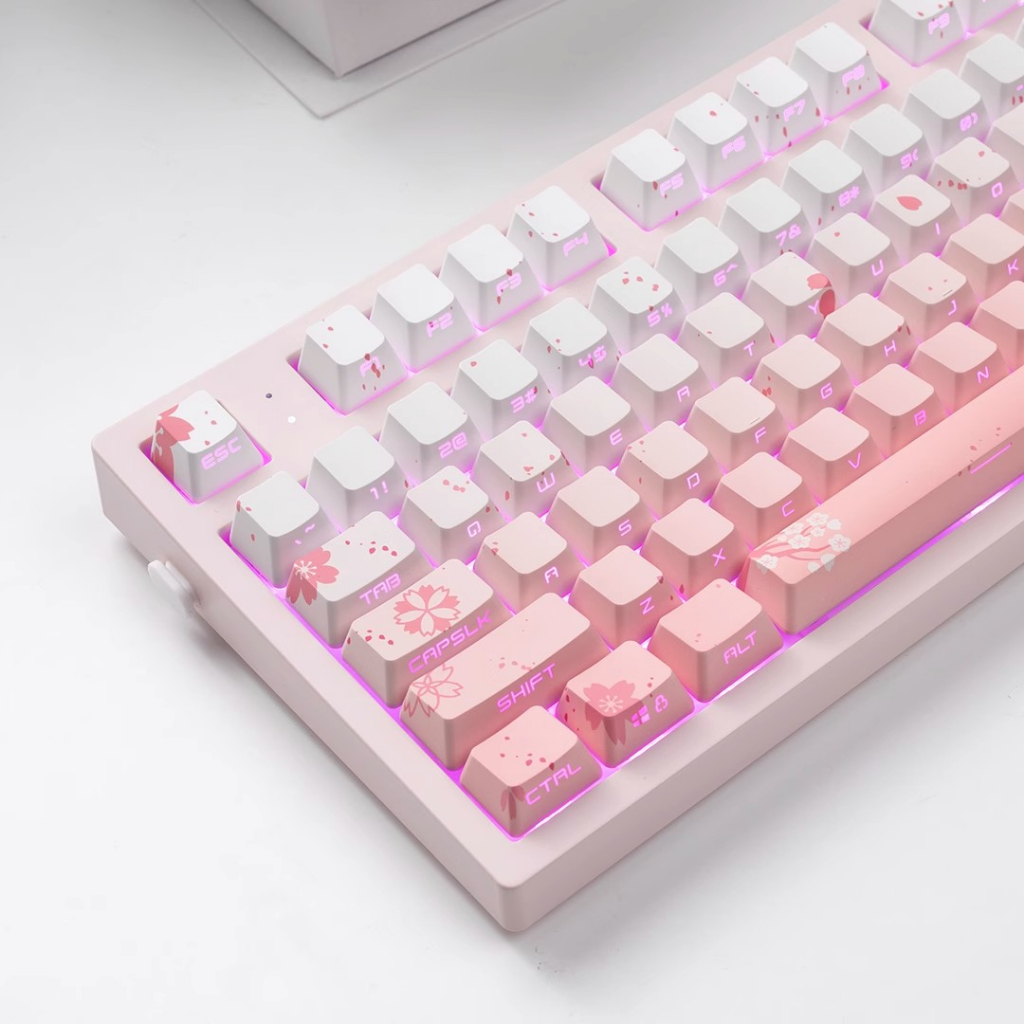【JKDK】falling flowers PBT keycaps font transmits light OEM profile ...