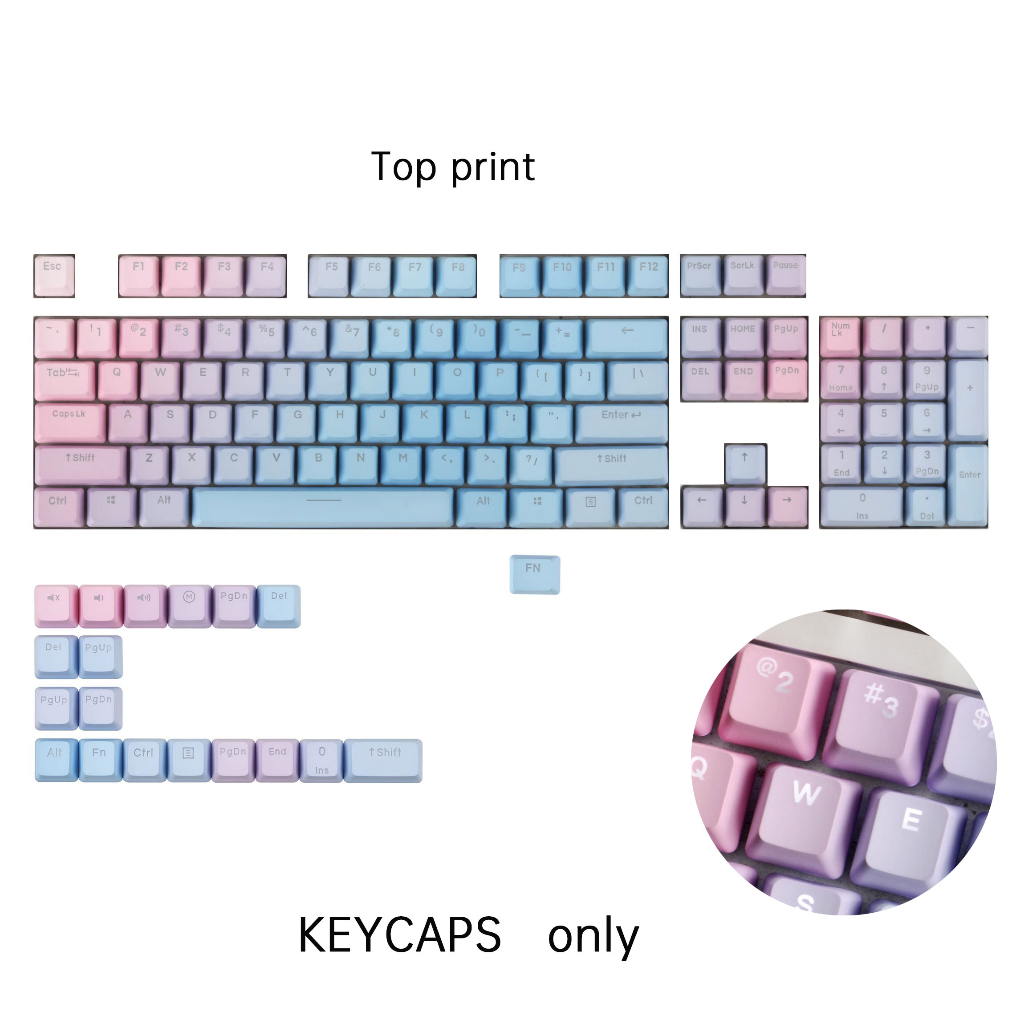 【JKDK】polar day PBT keycap translucent OEM profile gray and white ...