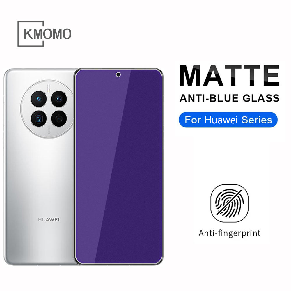 กระจกนิรภัยกันรอยหน้าจอ เนื้อแมตต์ ป้องกันแสงสีฟ้า สําหรับ Huawei P50 P40 P30 P20 Mate 50 40 30 ...