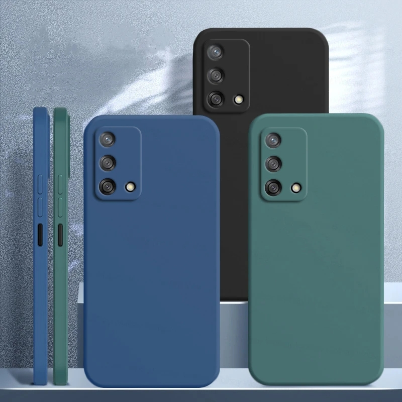 เคสซิลิโคนนิ่ม ขอบตรง สีพื้น สำหรับ Oppo A60 A38 A18 A96 A95 A92 A78