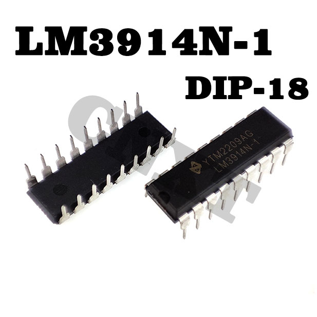 10 ชิ้น LM3914N-1 เครื่องเปรียบเทียบแรงดันไฟฟ้า LM3914 บอร์ดแสดงพลังงานที่ใช้กันทั่วไป IC DIP-18 ...