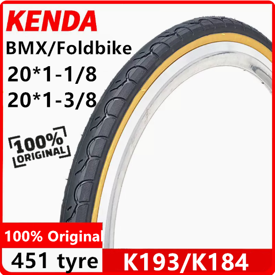 Kenda K193/k184 ยางล้อรถจักรยาน ขอบสีเหลือง 20x1-1/8 3/8 BMX 451 | Shopee Thailand