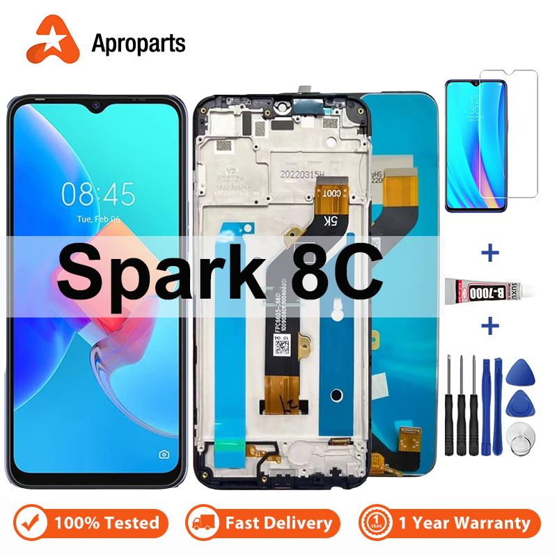 Origianl อะไหล่หน้าจอสัมผัส LCD พร้อมกรอบ แบบเปลี่ยน สําหรับ Tecno ...