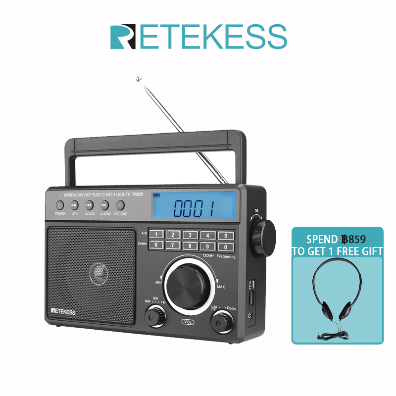 Retekess TR629 AM FM Radio Portable Shortwave Radio with LCD Display ...