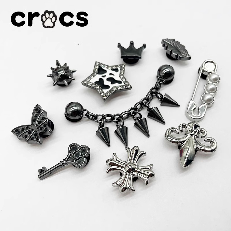 NEW-ใหม่ -Metal crocs jibbitz Charms / รองเท้าแตะ / คุณภาพสูง / ชุดจิ๊บ ...