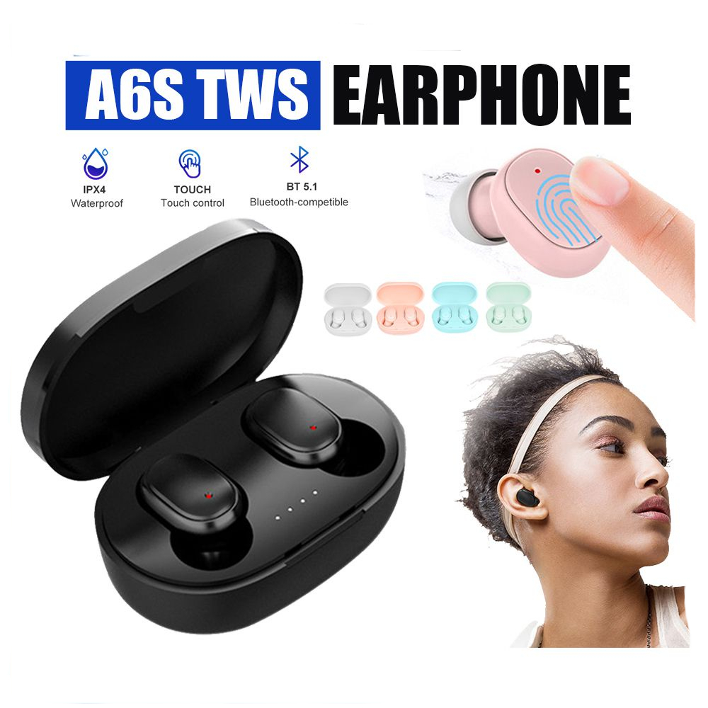 ชุดหูฟังบลูทูธไร้สาย A6S TWS พร้อมไมโครโฟน Air Pro Earbuds ตัดเสียงรบกวน | Shopee Thailand