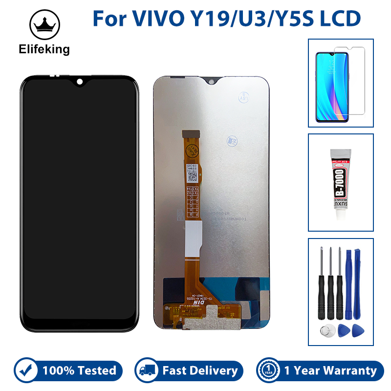 อะไหล่หน้าจอสัมผัส LCD 6.53 นิ้ว 100% แบบเปลี่ยน สําหรับ Vivo Y19 Y19 ...