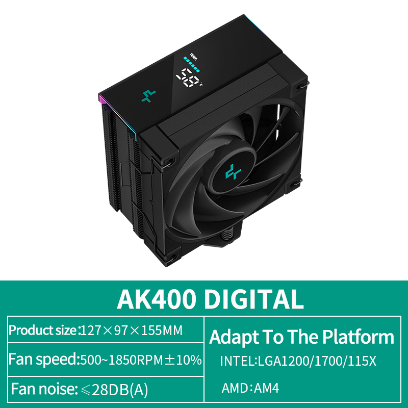 Deepcool AK620 พัดลมระบายความร้อน CPU ดิจิทัล AK620 ZERO DARK ท่อความ ...