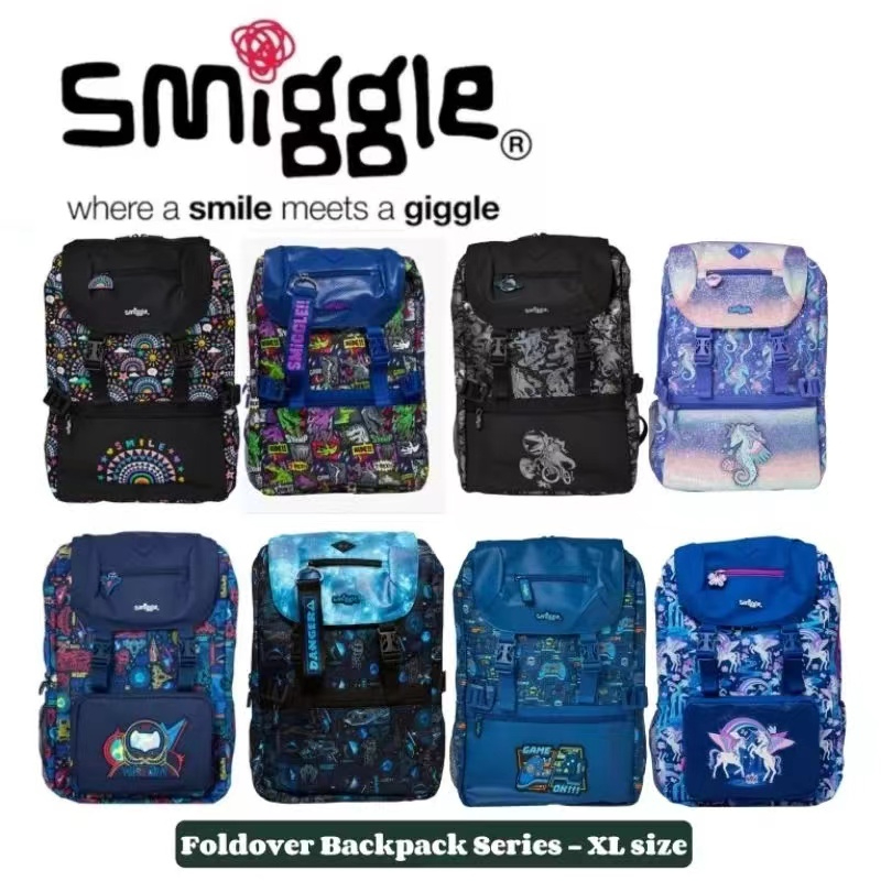 Smiggle Foldover กระเป๋าเป้สะพายหลัง กระเป๋านักเรียน ไซซ์ XL สําหรับ ...