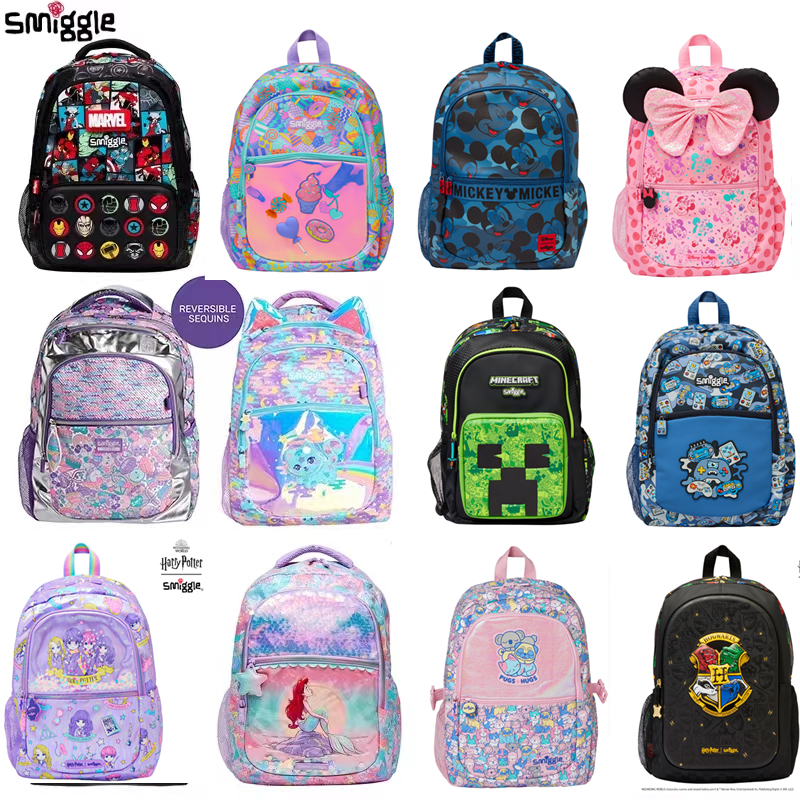 ใหม่ Smiggle กระเป๋าเป้สะพายหลัง กระเป๋านักเรียน สไตล์คลาสสิก สําหรับ ...