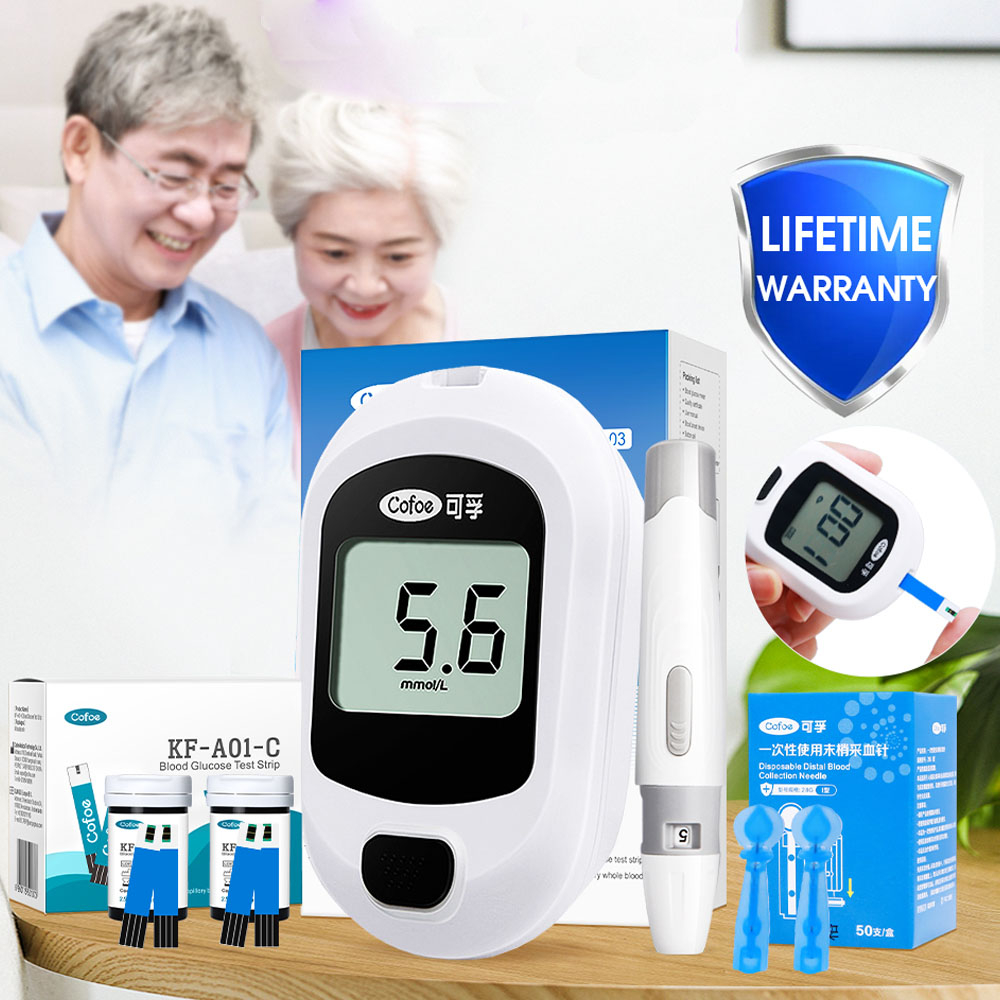 Cofoe เครื่องวัดน้ําตาลในเลือด + แถบทดสอบ 50 ชิ้น + มีดหมอ น้ําตาลในเลือด ชุดตรวจเบาหวาน ชุด ...