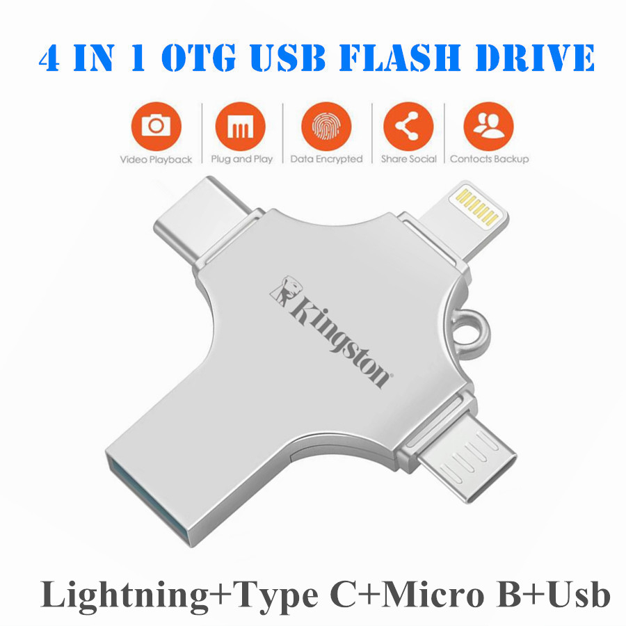แฟลชไดรฟ์ 4 in 1 Otg Usb 1TB Otg Pendrive Type C Usb Stick 512GB ...