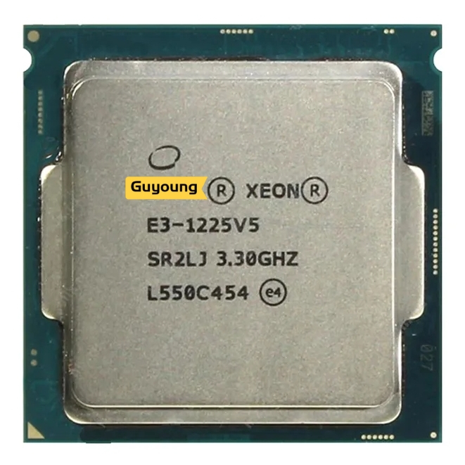 หน่วยประมวลผล YZX Xeon E3 1225 V5 E3 1225V5 E3-1225V5 E3-1225 V5 CPU 3.30GHz Quad Core 8M 80W ...