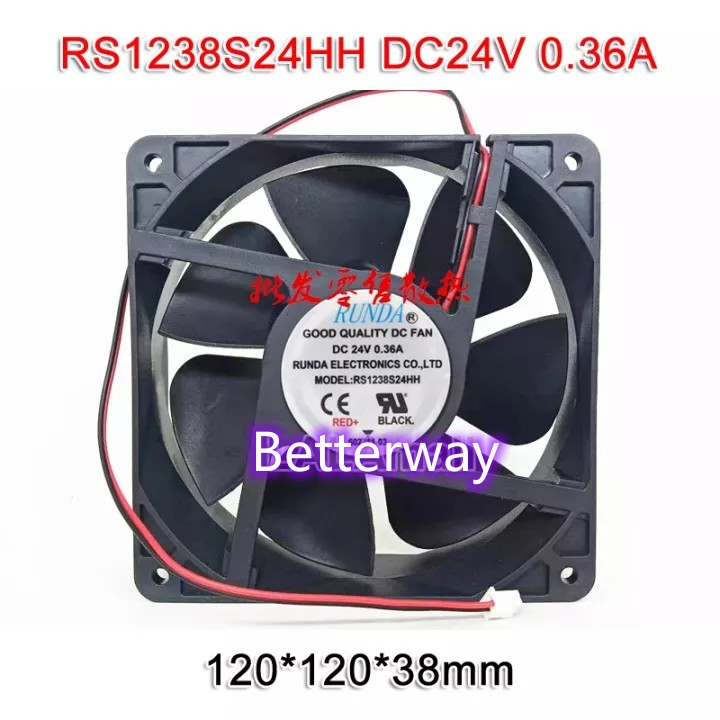 ใหม่ ของแท้ พัดลมระบายความร้อน มอเตอร์ไร้แปรงถ่าน RUNDA RS1238S24HH DC24V 0.36A DC 24V 12 ซม. ...